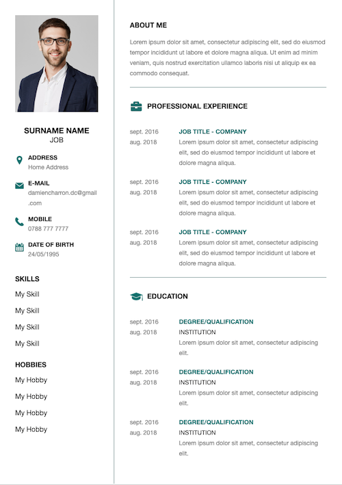 Cv Template Students For Your Needs